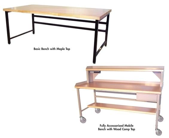 Heavy-Duty Tubular Framework Double Stringer Work BenchesMotion Savers