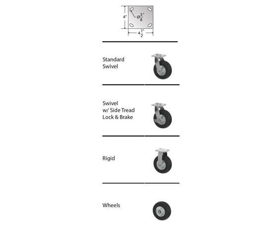 Pneumatic, Solid & Flat-Free Casters - Never-Flat WheelsMotion Savers