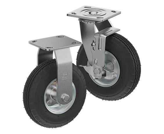 Casterdepot Top Plate Casters - Pneumatic Wheel - Capacities Up To 450 ...