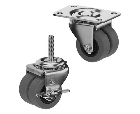 Casterdepot Low Profile Casters - Thermo-Rubber Wheel - Capacities Up ...