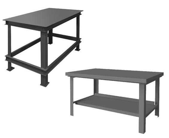 Super Heavy-Duty Workbenches With Top Shelf OnlyMotion Savers