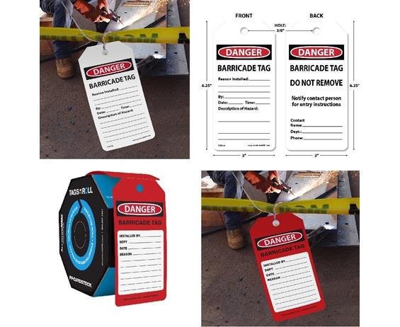 Tags By-The-Roll Barricade Safety TagsMotion Savers