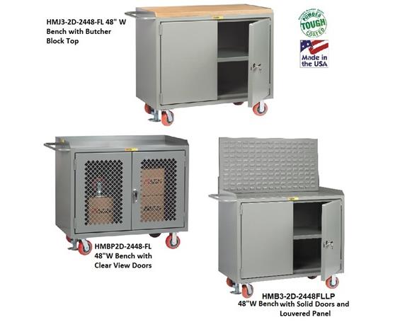 48" Wide Mobile Bench CabinetsMotion Savers
