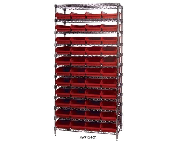 Chrome Wire Shelving Units With Shelf BinsMotion Savers