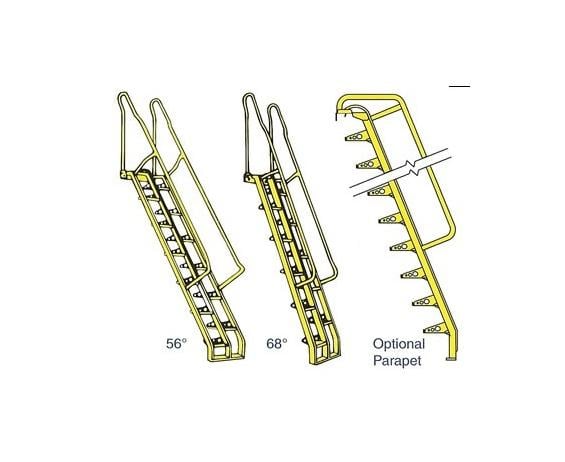 Carbon Steel (Yellow) Alternating Tread StairsMotion Savers