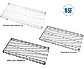 Chrome, Green, Gray & Black Epoxy Wire ShelvingMotion Savers