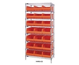 Wire Shelving Systems With Stackable Shelf BinsMotion Savers