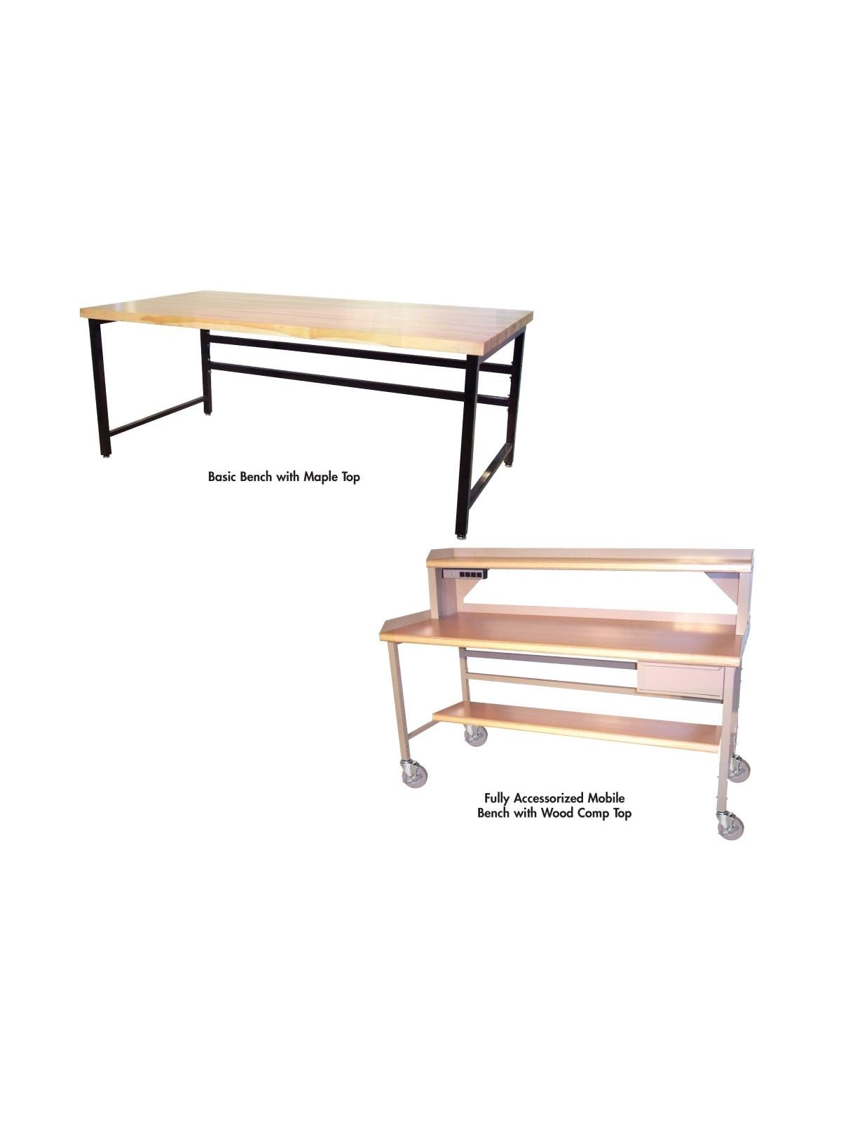 Heavy-Duty Tubular Framework Double Stringer Work BenchesMotion Savers