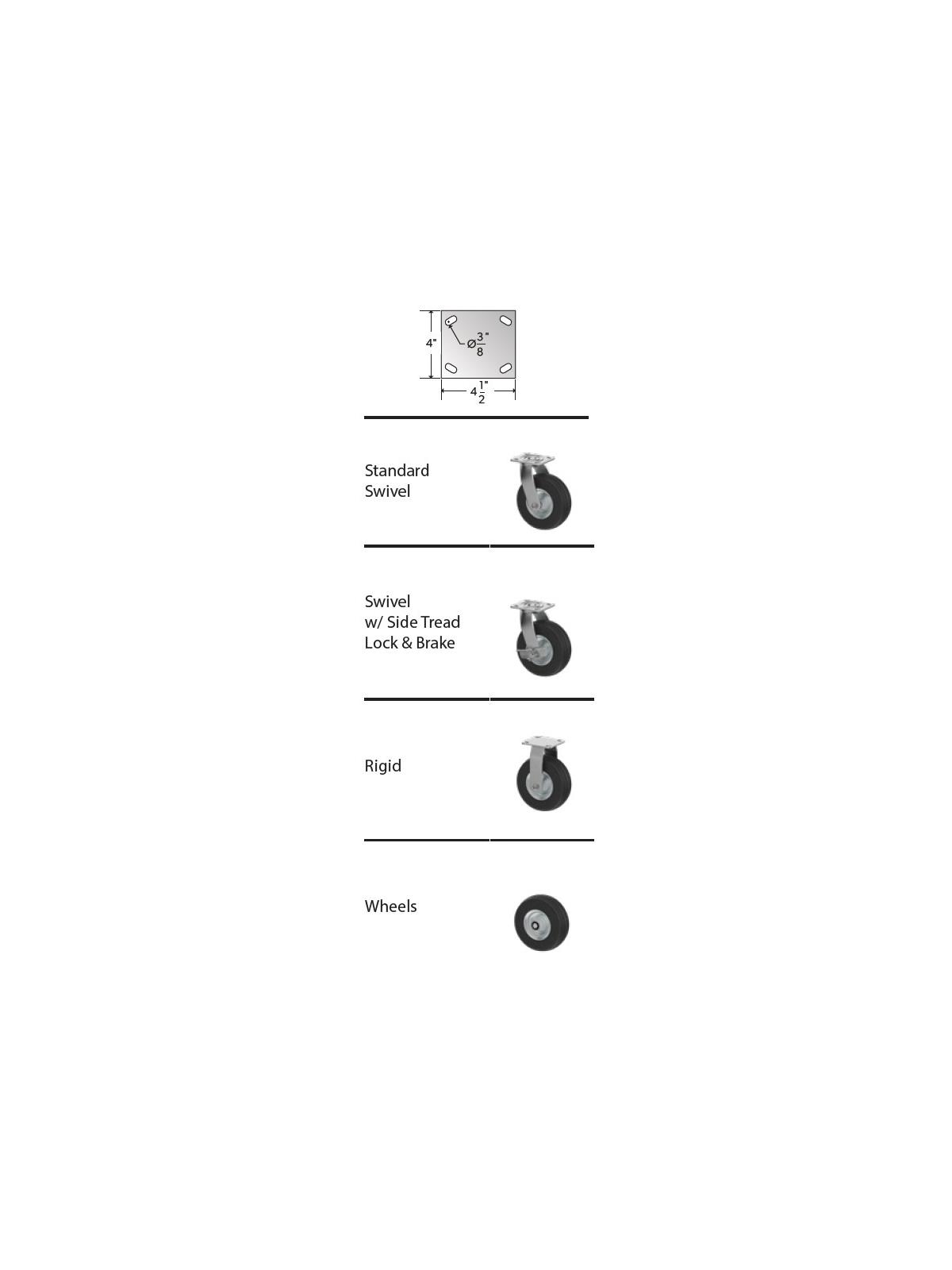 Pneumatic, Solid & Flat-Free Casters - Never-Flat WheelsMotion Savers