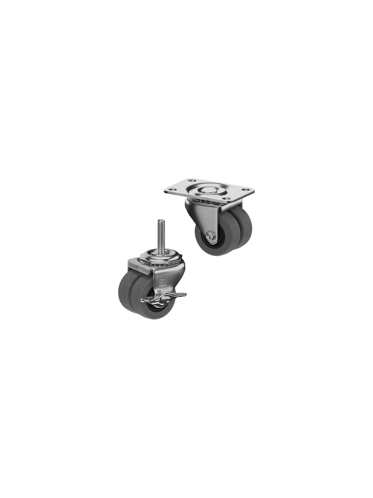 Casterdepot Low Profile Casters - Thermo-Rubber Wheel - Capacities Up ...