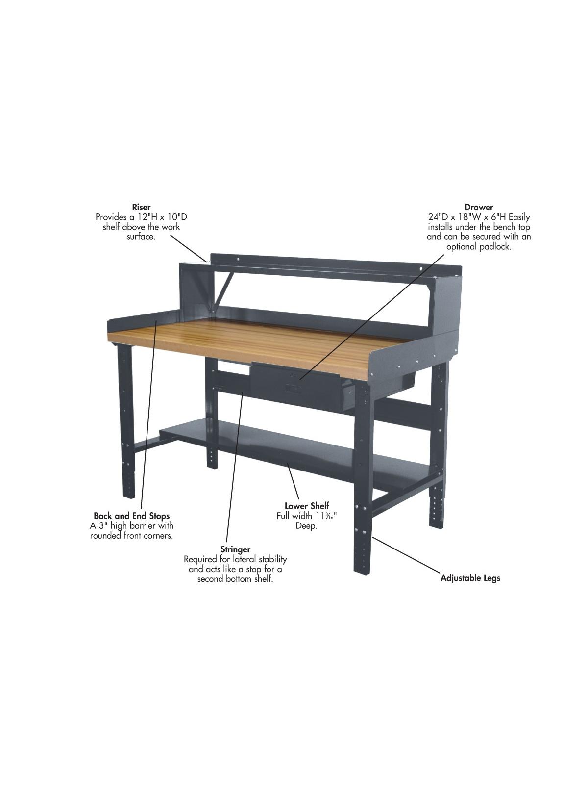 Heavy-Duty Adjustable Leg WorkbenchesMotion Savers