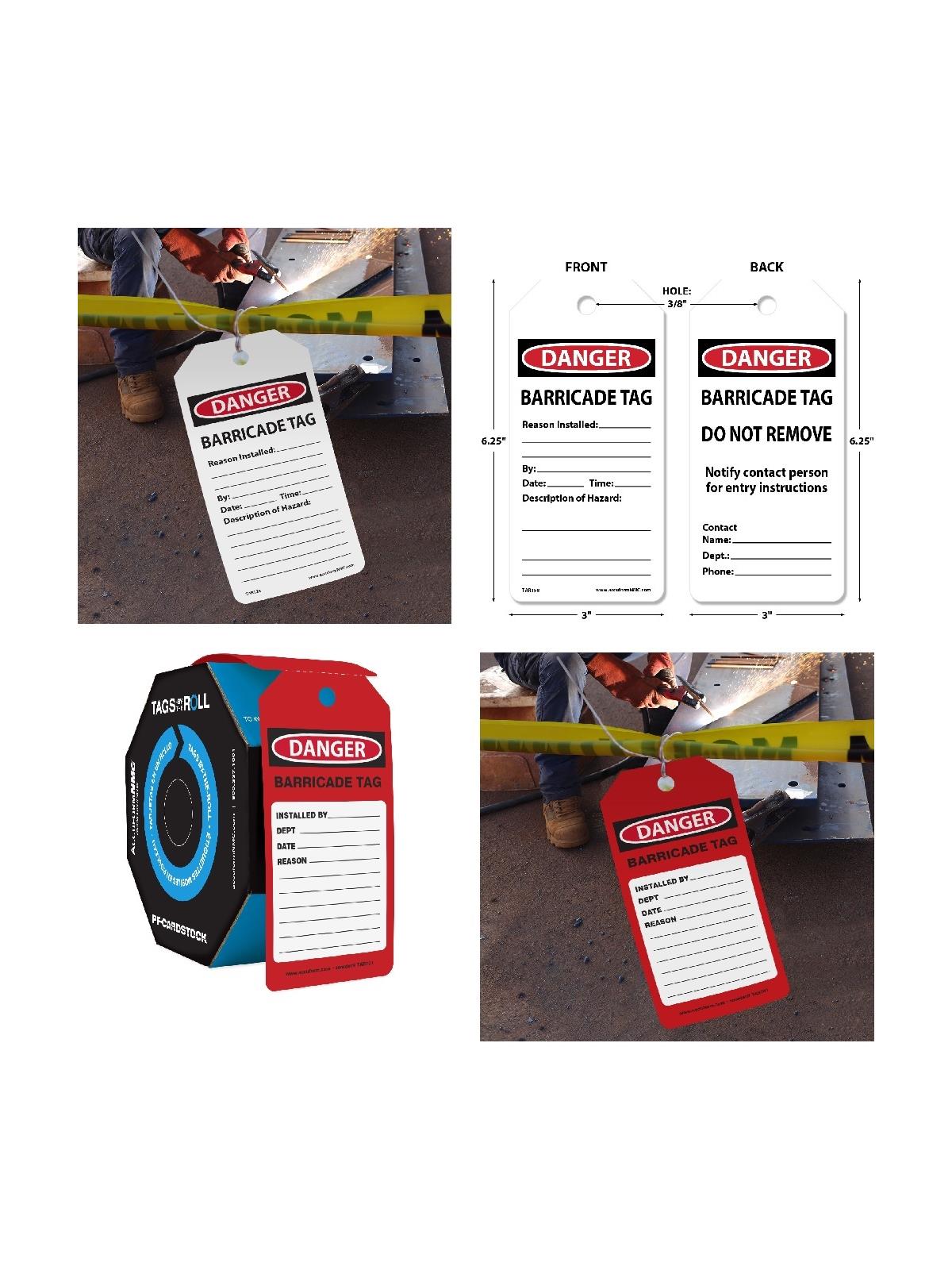 Tags By-The-Roll Barricade Safety TagsMotion Savers