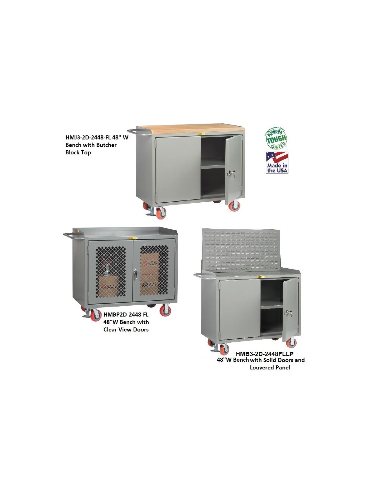 48" Wide Mobile Bench CabinetsMotion Savers