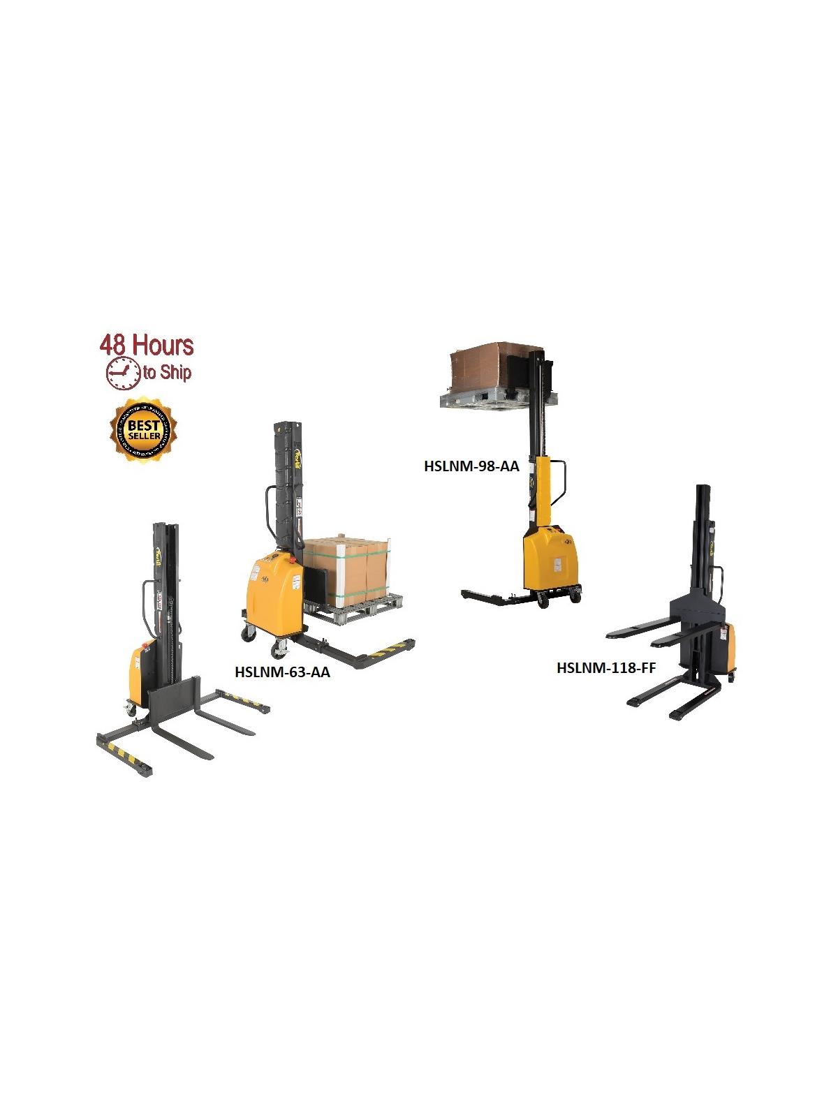 Narrow Mast Stackers With Power LiftMotion Savers